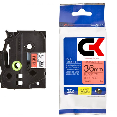 Nhãn in Brother TZE-461, Khổ rộng 36mm, chữ đen nền đỏ. - GKTECH