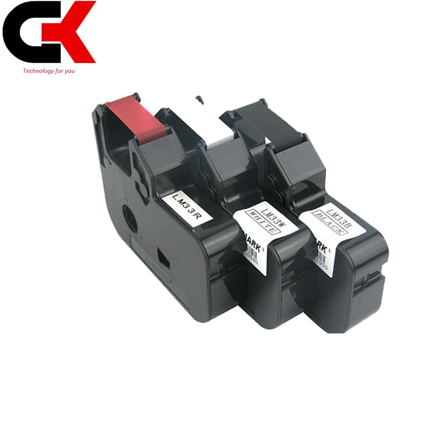 Mực in màu đỏ L-Mark LM33R dài 80m/cuộn, xuất xứ Trung Quốc.