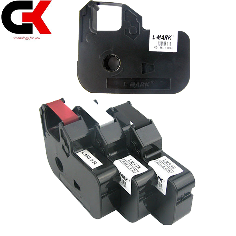 Mực in màu đỏ L-Mark LM33R dài 80m/cuộn, xuất xứ Trung Quốc.